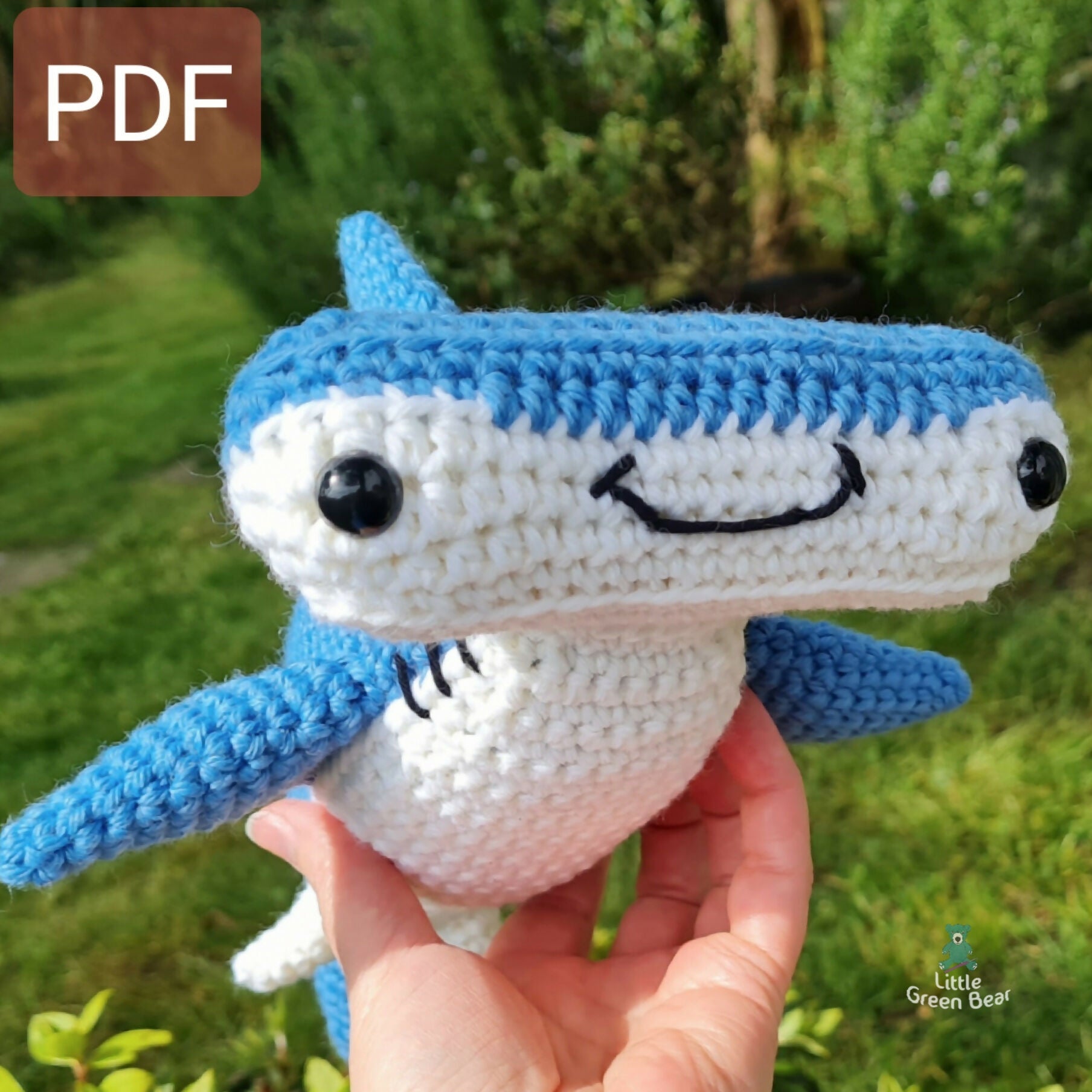 PDF Hammerhead Shark Crochet Pattern, Hank the Hammerhead Shark Croche ...