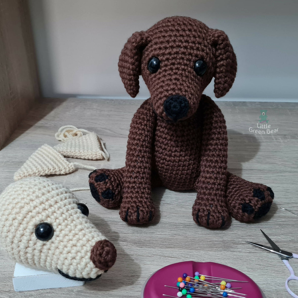 PDF Labrador Crochet Pattern, Lenny the Labrador Crochet Pattern, Croc ...
